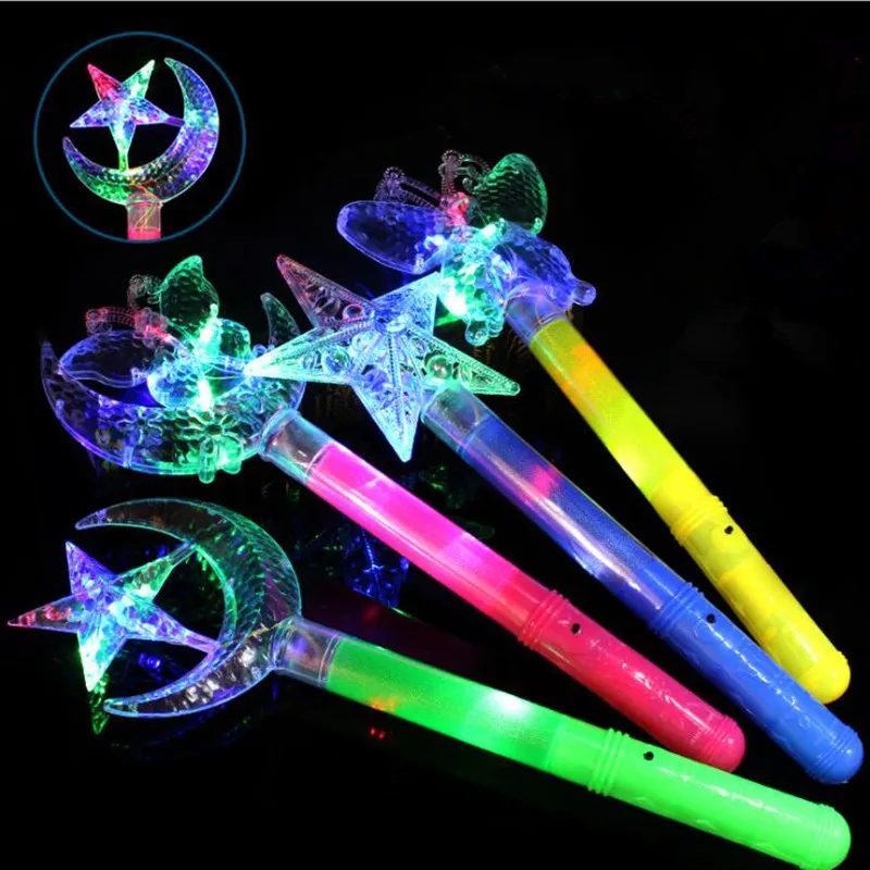 10pcs Led Flashing Fairy Magic Wand Princess Star Butterfly Flower ...