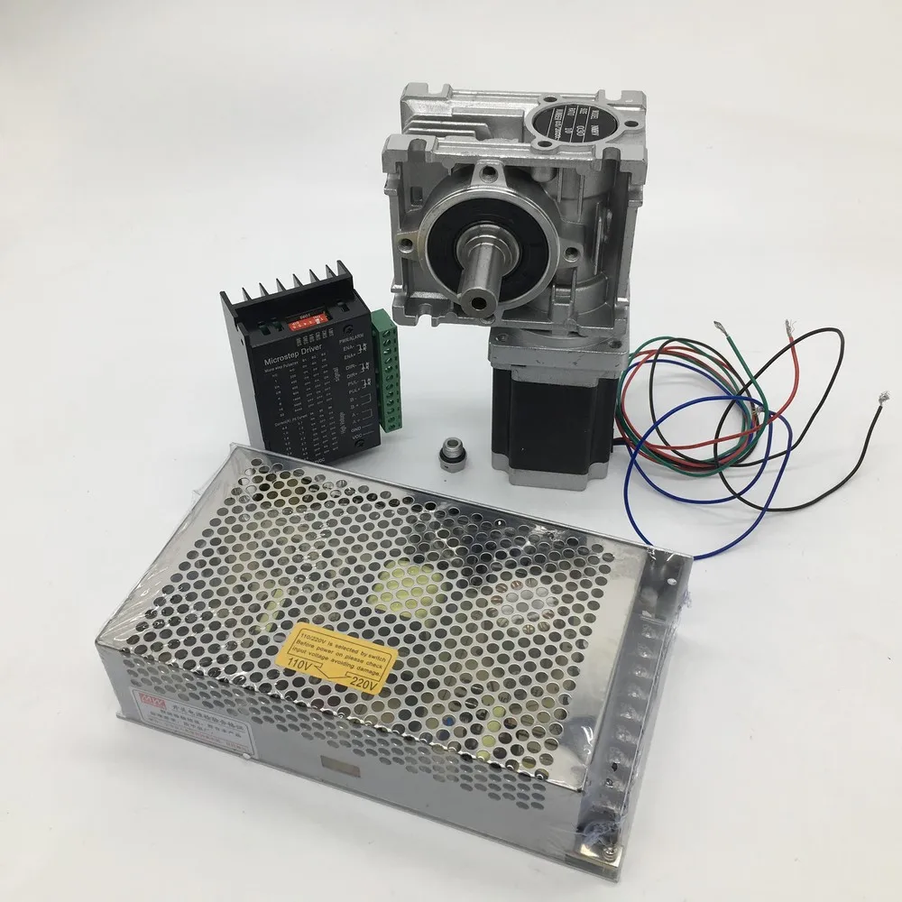 10 :1 RV030 WormGearbox 감속기 + Nema23 스테퍼 모터 3A 76MM 1.8NM 260Oz in ...