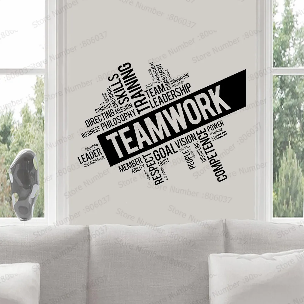 Teamwork Inspirational Words Wall Decals Cooperation Sign Vinyl Wall ...