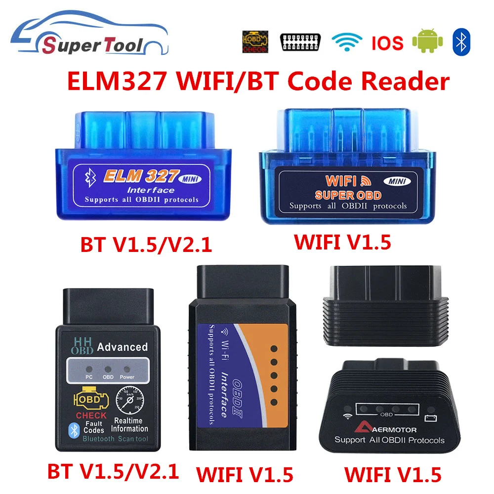 OBD2 ELM327 4.0 obd ELM327 bluetooth V1.5 V2.1 elm 327 wifi/wi fi V1.5 ...