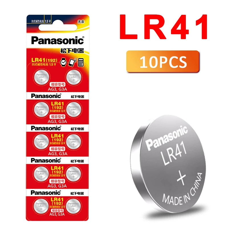 10pcs Lr41 Button Cell Batteries Panasonic 100% Original Sr41 Ag3 G3a ...