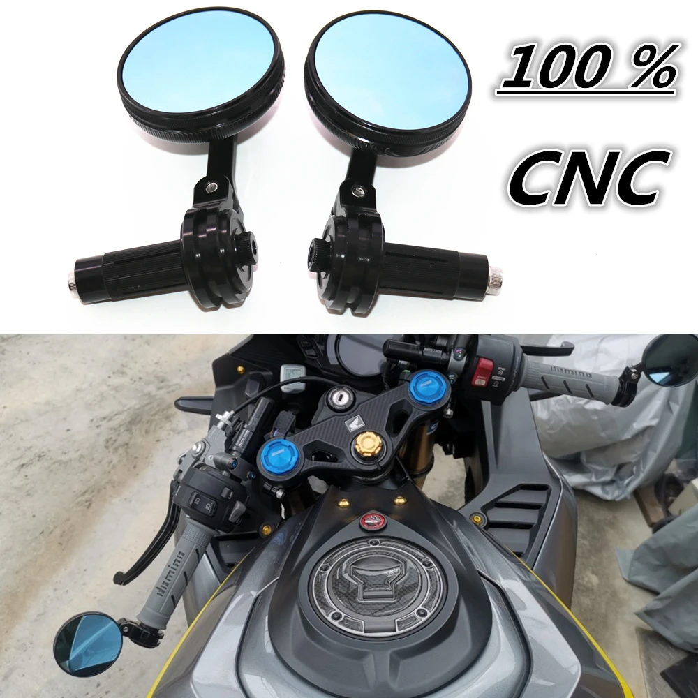 100-CNC-Motorcycle-ATV-Handle-Bar-End-Mirrors-Handlebar-Side-Rearview ...
