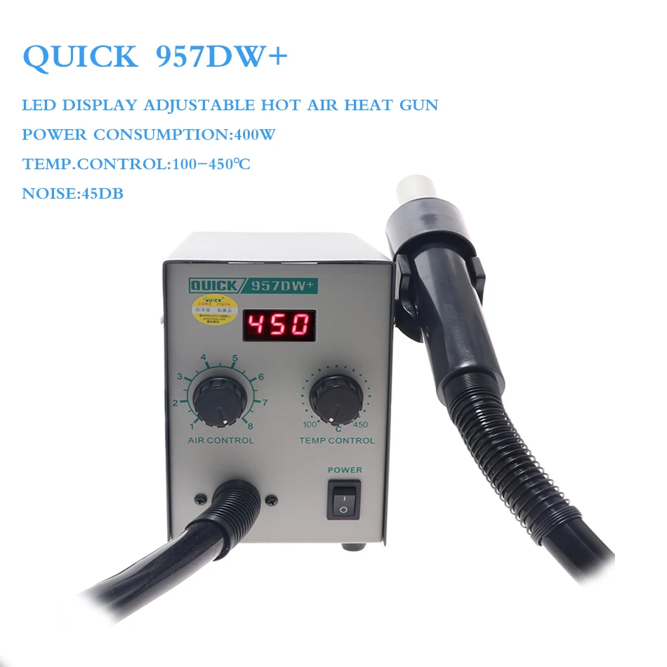 QUICK 857DW+ 957DW+ LED Display Adjustable Hot Air Heat Gun With ...