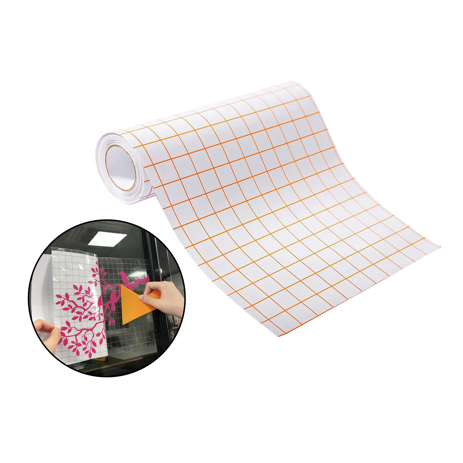 Vinyl Transfer Paper Tape Roll Clear Orange Alignment Grid Self ...