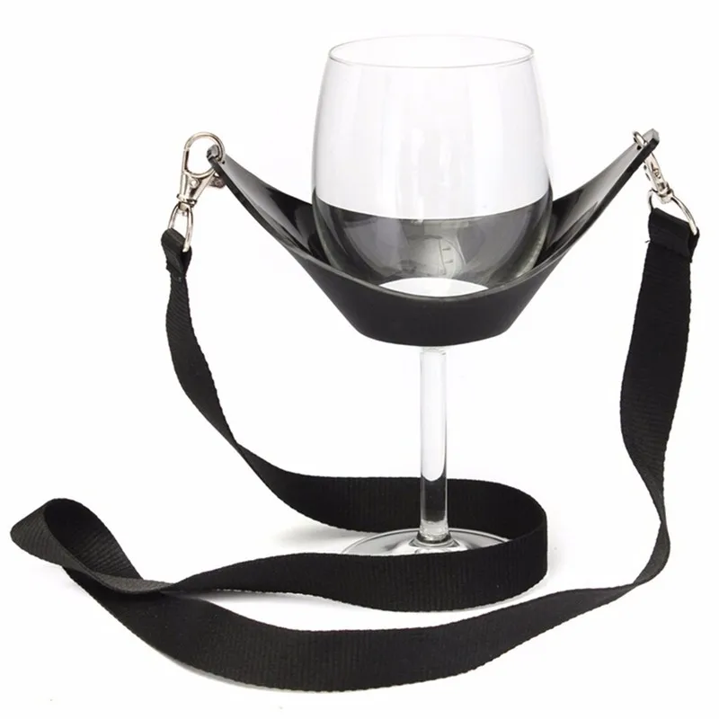 1PC-Portable-Black-Wine-Glass-Holder-Strap-Wine-Sling-Yoke-Glass-Holder ...