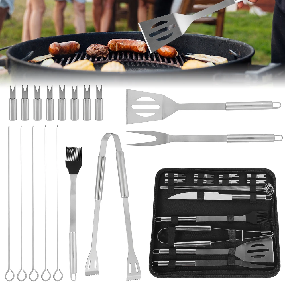 BBQ Tools Set Barbecue Grilling Utensil Accessories 18Pcs Stainless ...