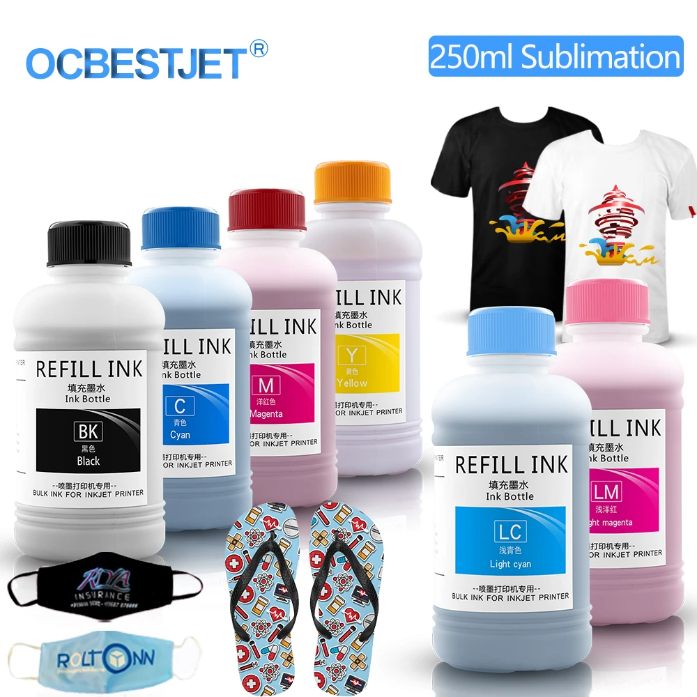 250ml/bottle Refill Dye Sublimation Ink Heat Transfer Ink Heat Press ...