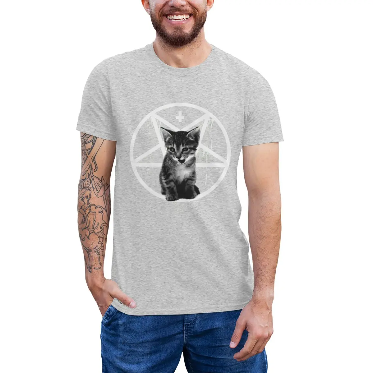 Upside Down Cross Cat Shirt