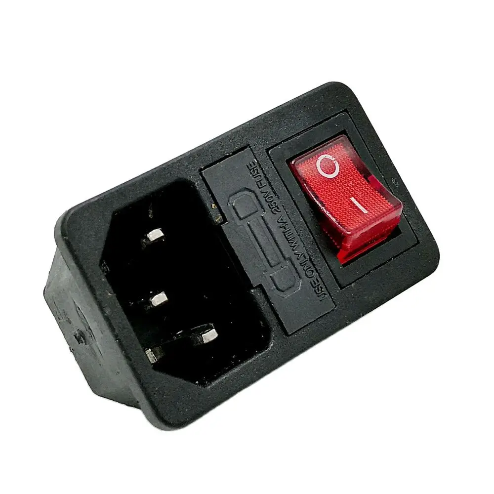 15A-250V-Rectangle-3Pin-AC-Power-Socket-With-Power-Rocker-Switch-Fuse ...