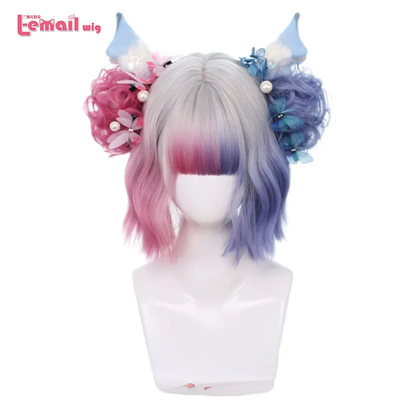 L mail Peluca de cabello sintético resistente al calor para mujer ...