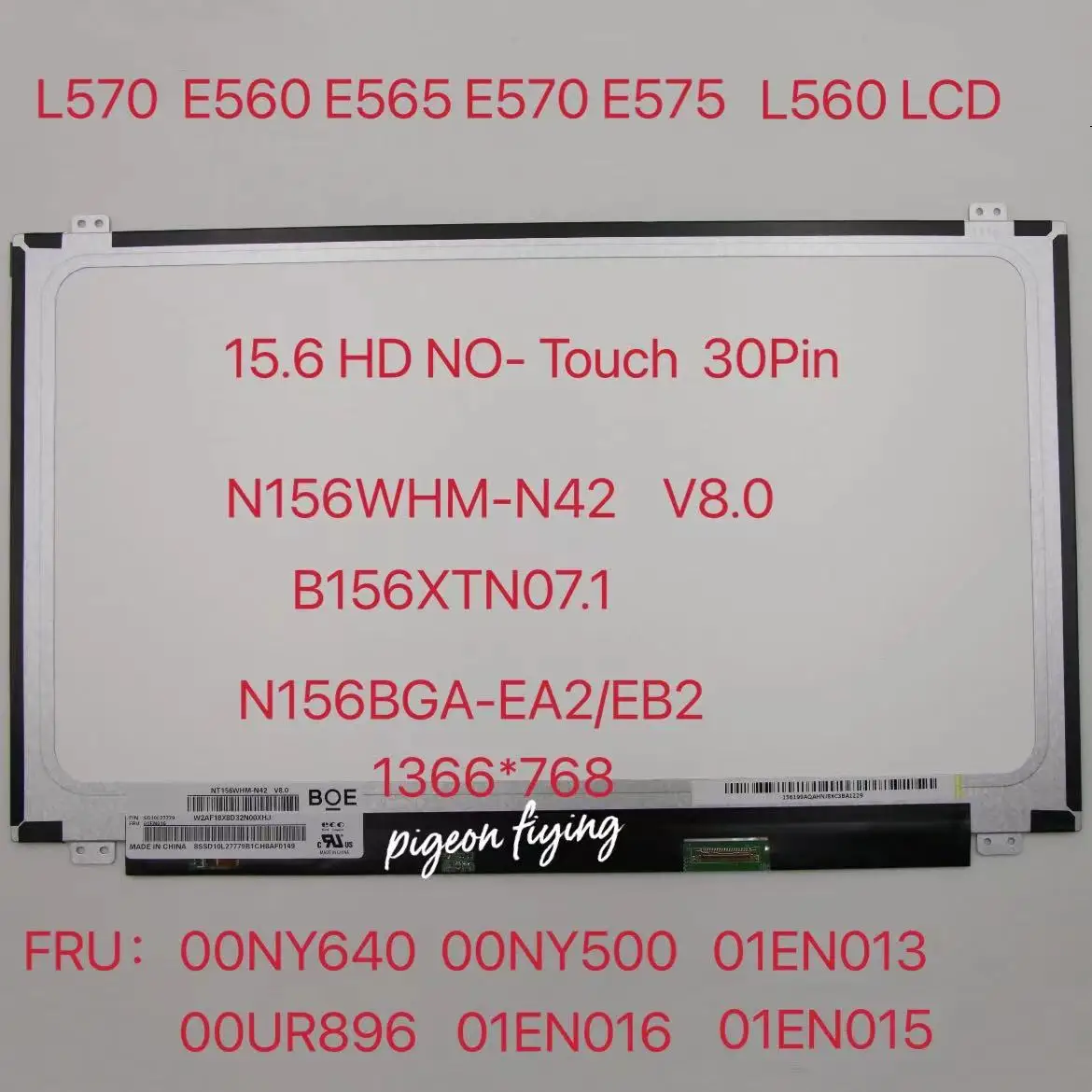 Thinkpad L560 T560 E570 E575 E565 L570 Laptop Lcd Led Screen 15.6 ...