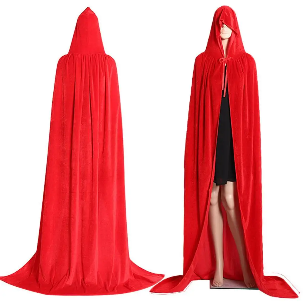Halloween Cloaks Gothic Hooded Stain Demon Costume Witch Wizard Cloak ...