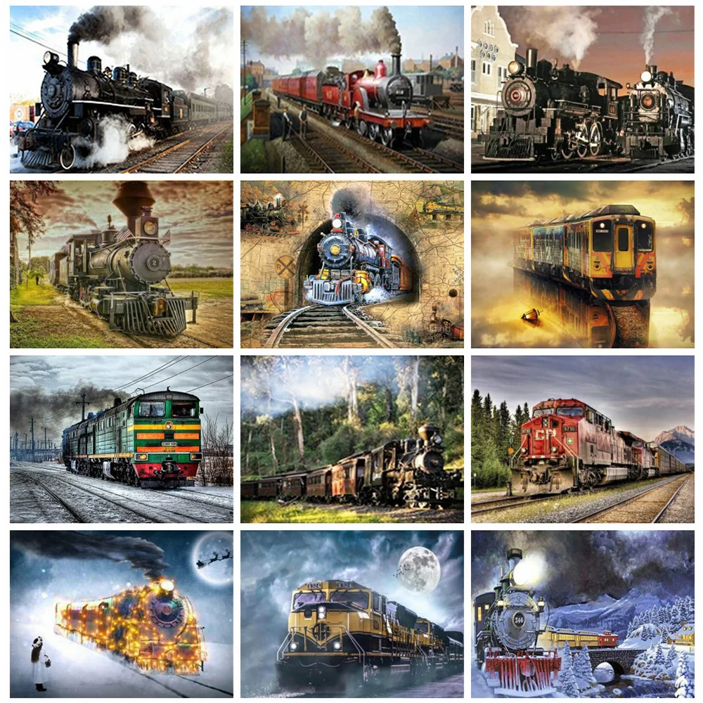 Diamond Painting Square Diamonds Train | Diamond Painting Full Square ...