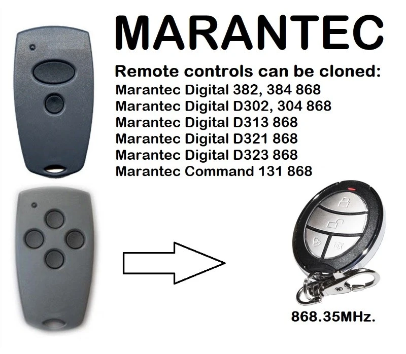 Marantec D302,D304 compatible Remote Control Duplicator 868mhz garage ...