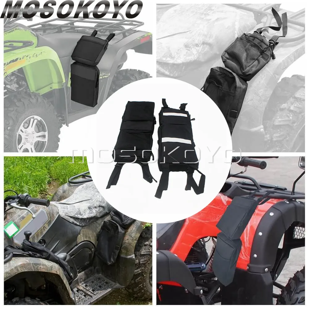 ATV UTV 600D Oxford Saddle Bag Fender Luggage Backpack Snowmobile ...