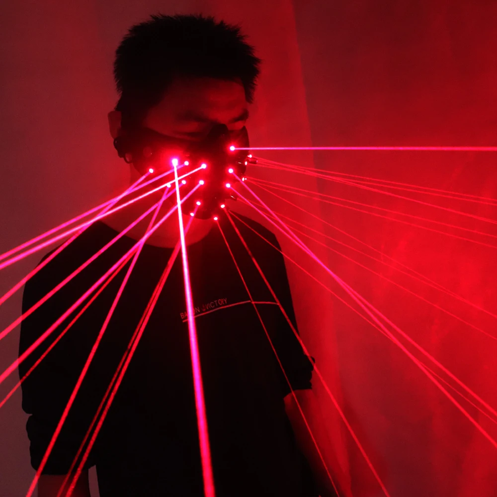 Rode Laser Masker Licht Up Party Maskers Neon Maska Cosplay Mascara ...