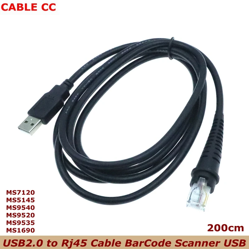 BarCode-Scanner-USB-Cable-2M-7FT-For-Honeywell-Metrologic-MS7120-MS5145 ...