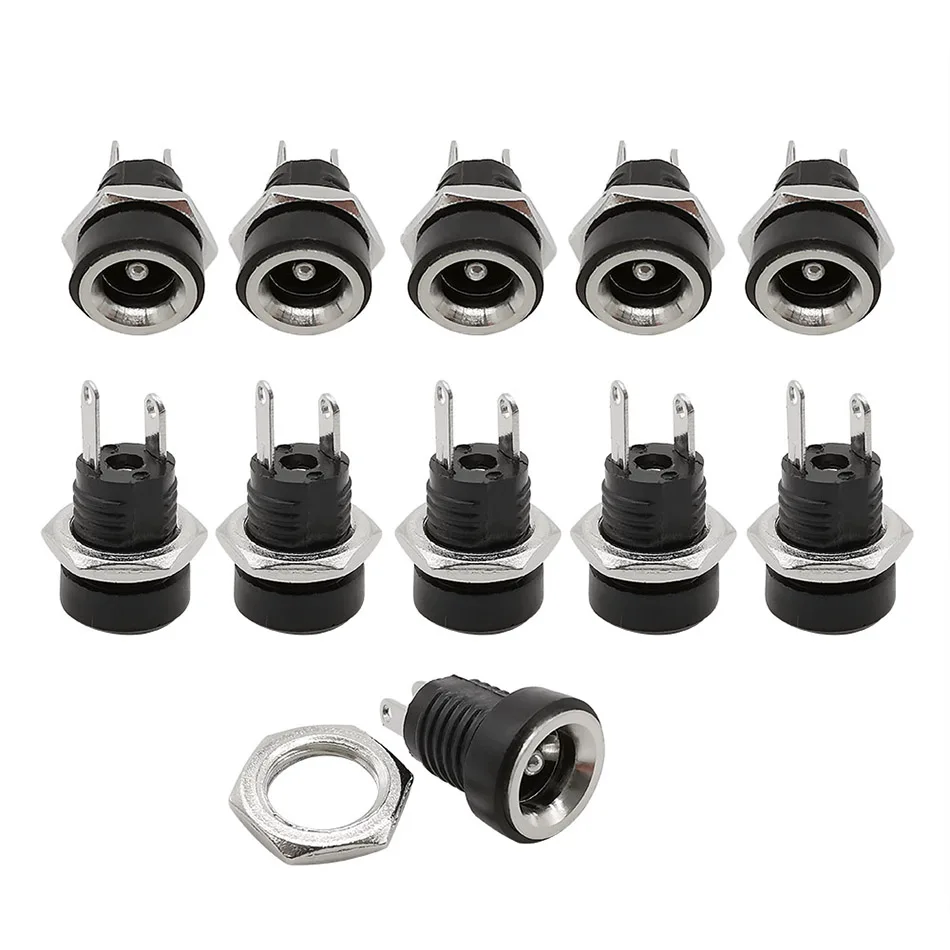 10Pcs-5-5x2-1mm-DC-Power-Female-Socket-Connector-2-Pin-Terminal-Plug ...
