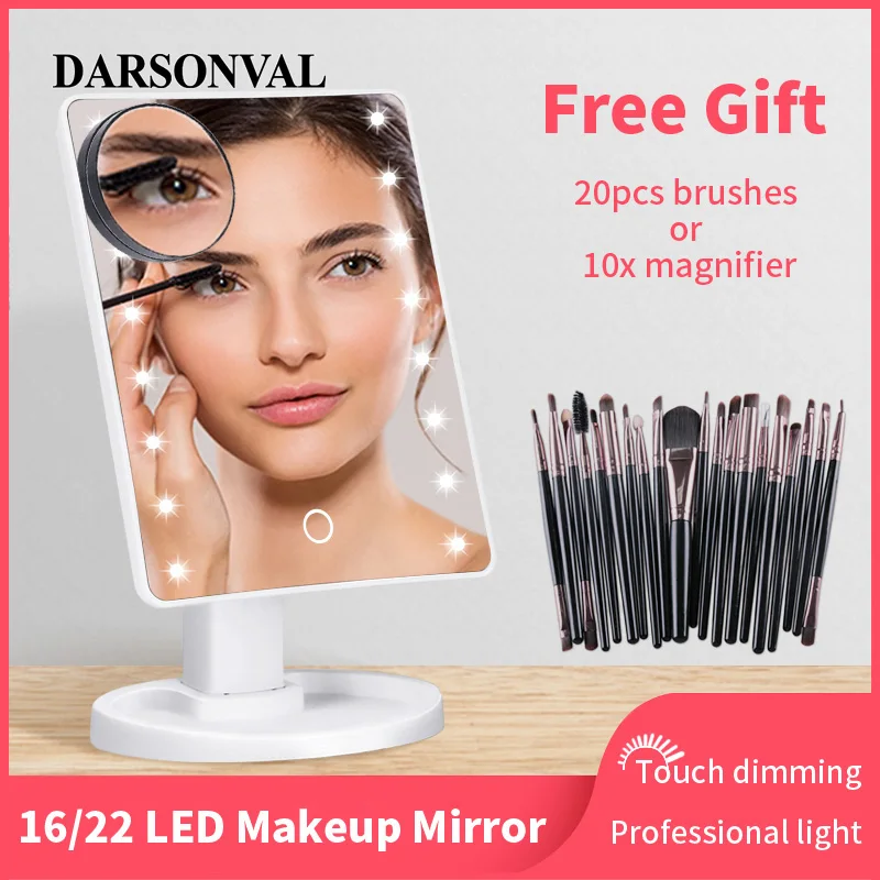 LED Makeup Mirror Illuminated Cosmetic Table Mirror With Light for Make ...