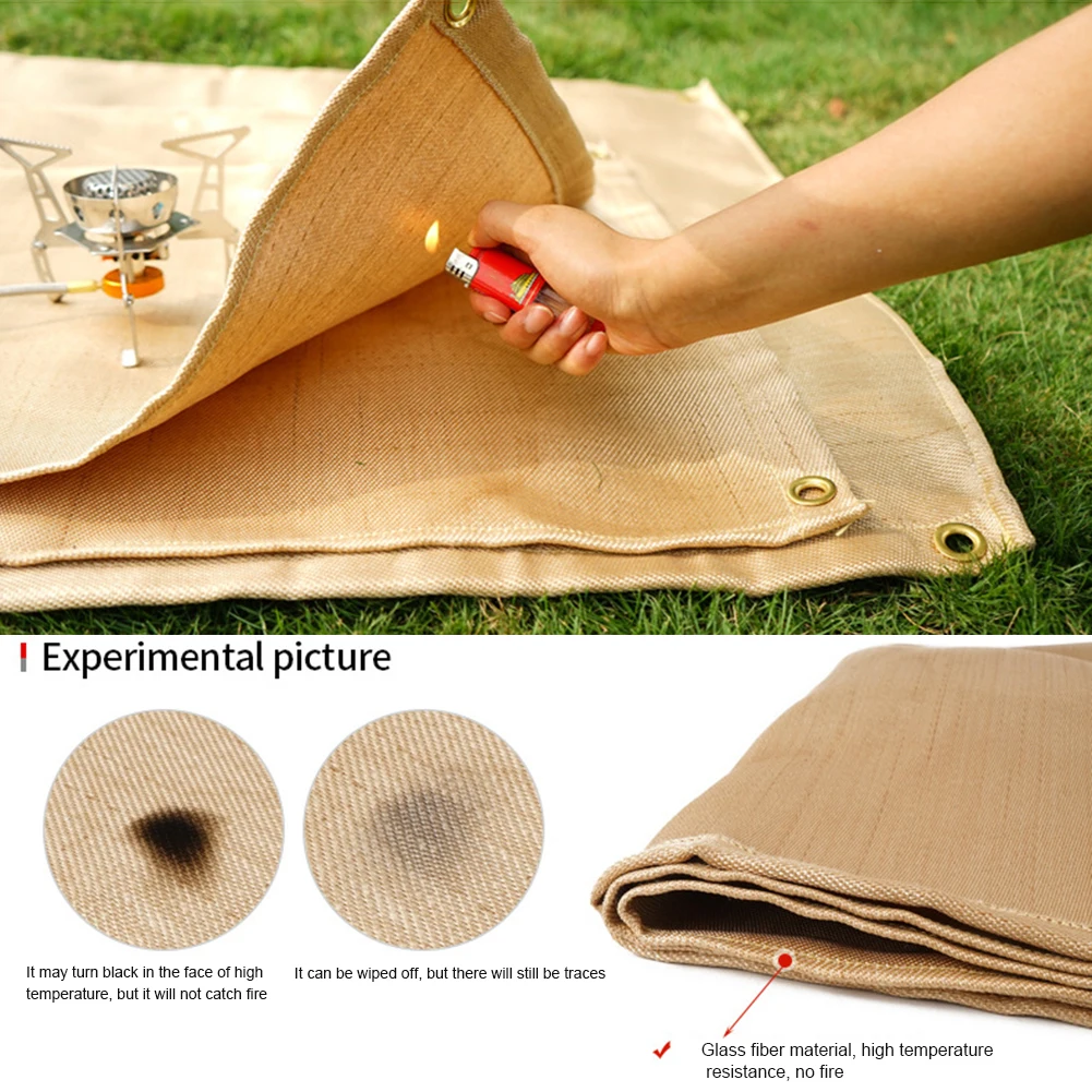 Camping Fireproof Cloth Flame Retardant Insulation Mat Blanket Glass ...