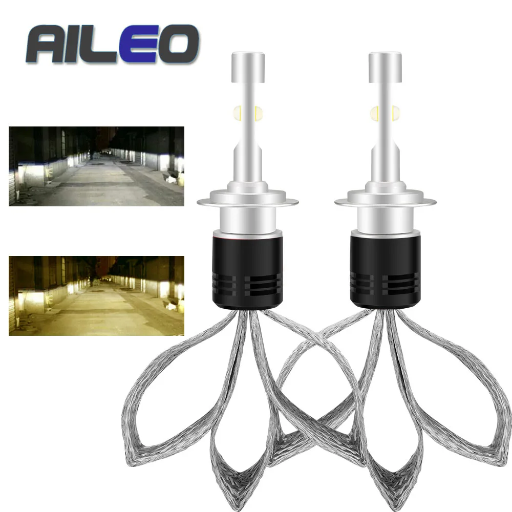 AILEO H7 H4 Led Lights Car Headlight Bulbs XHP50 60W H1 H11 H8 H9 9005 9006 9012 9004 9007 9008 ...