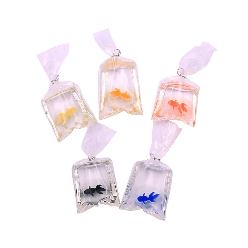 Goldfish Bag Resin Earring | Transparent Goldfish Charm | Goldfish ...