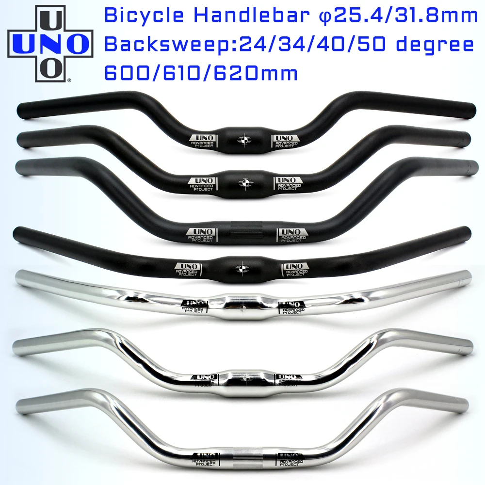 UNO Bicycle Swallow Handlebar M Type Aluminum Alloy 31.8 x 600/610 ...