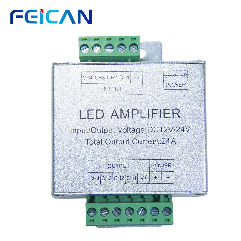 RGBW-Aluminum-Shell-LED-Amplifier-For-5050-3528-LED-Strip-DC12-24V-24A ...