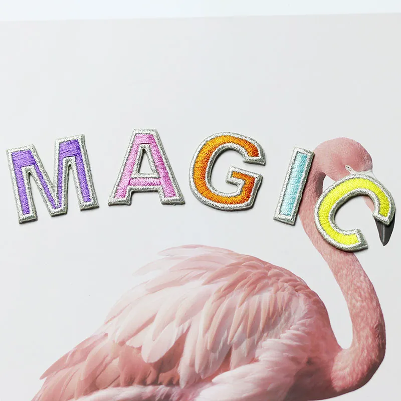 Fashion English Letters Alphabet Embroidered Patches Applique Iron On ...