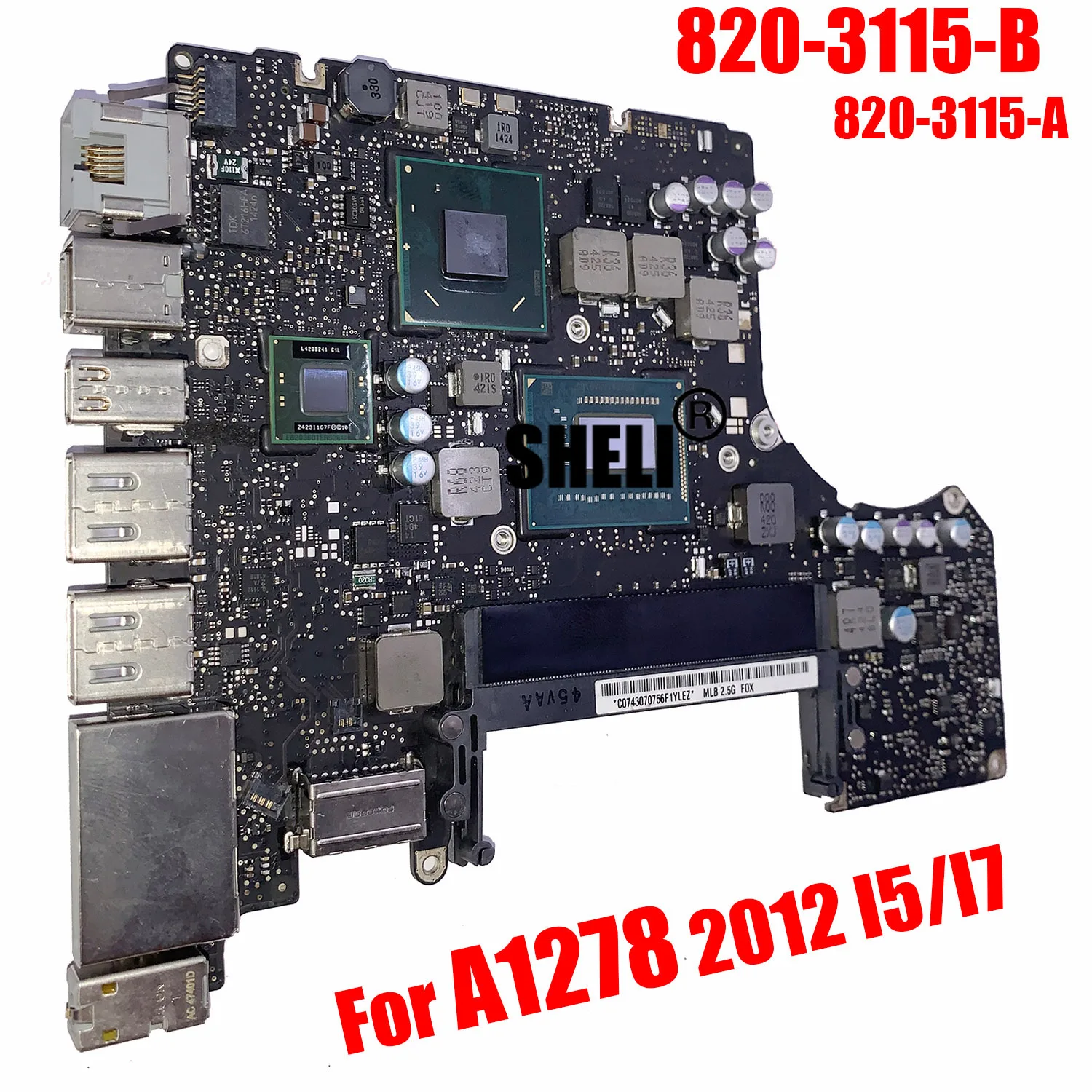 Sheli For A1278 820-3115-b Laptop Motherboard E3428719 Slj8c 2012 Md101 ...