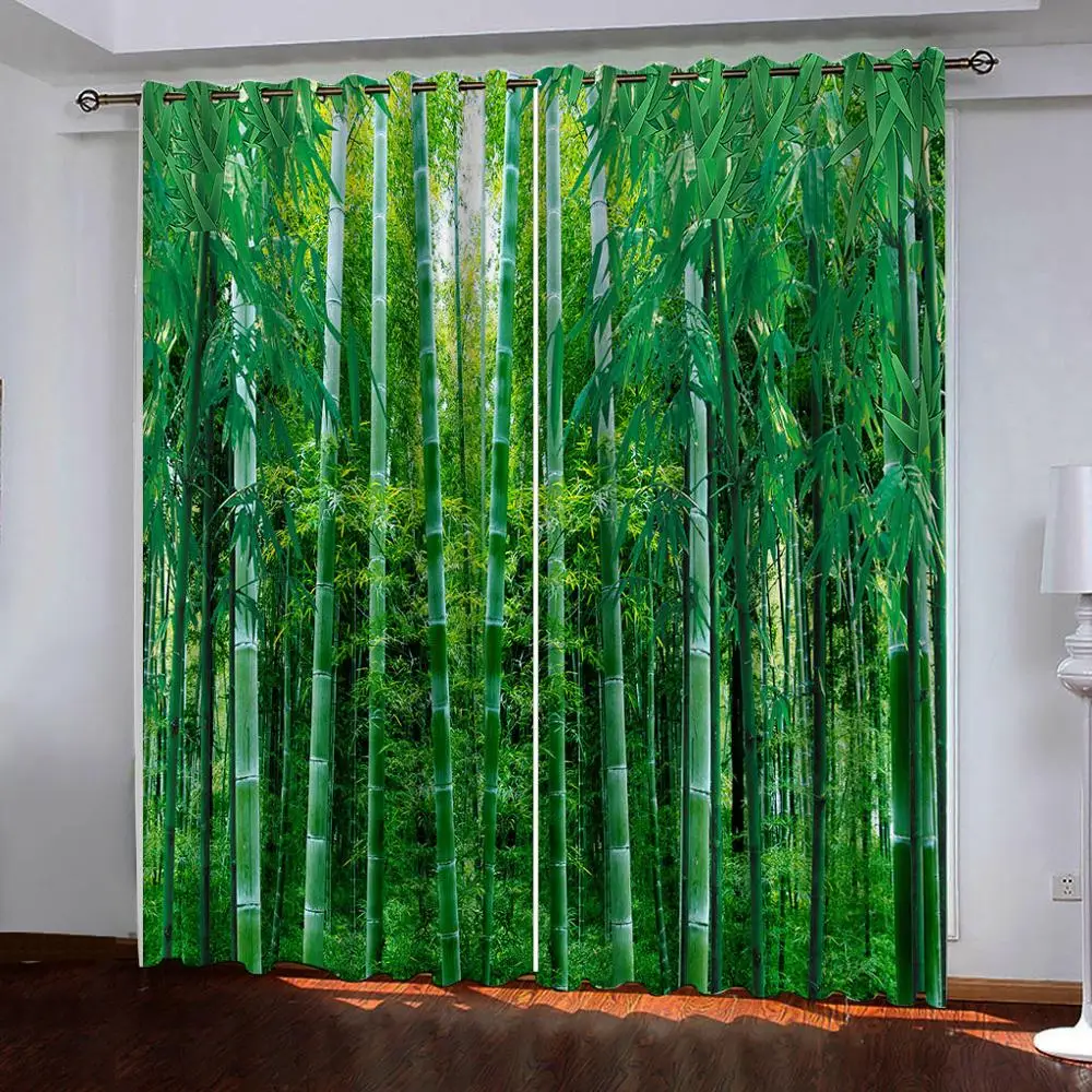 Custom-3D-curtain-Lush-bamboo-forest-curtains-for-Living-Room-Bedroom ...