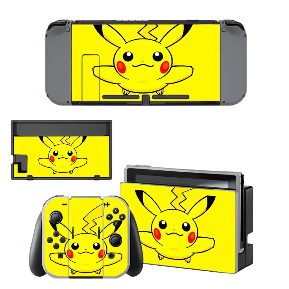 Pikachu Style Vinyl Skin Sticker for Nintendo Switch Console Joy-Con ...