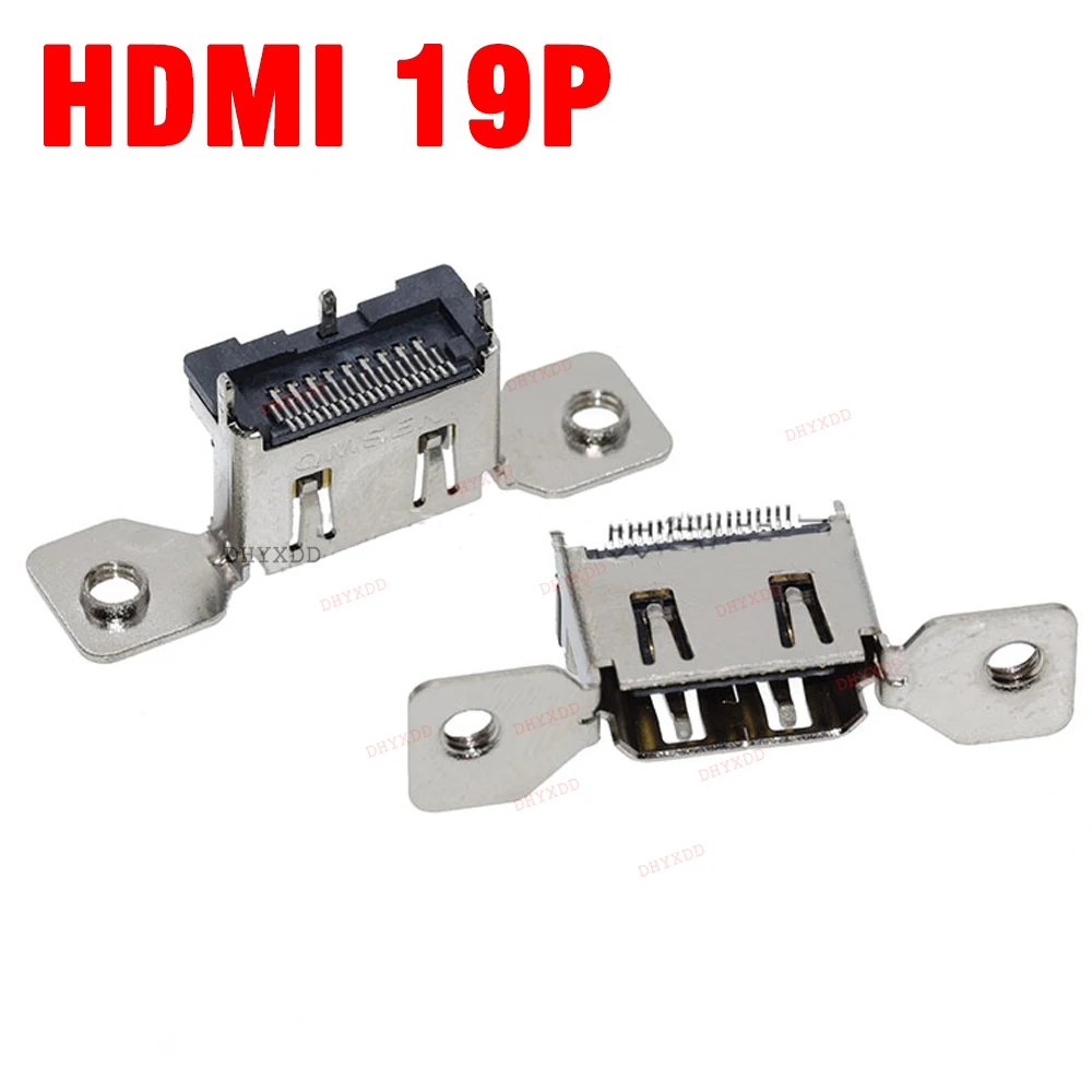 2pcs 19pin HDMI Female Socket Interface Connector 180 Degrees With ...