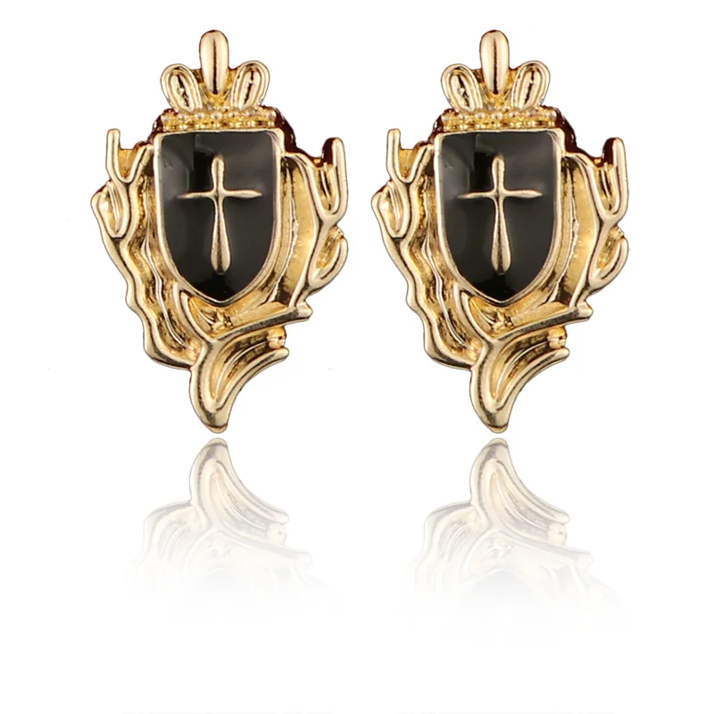 Crown Shield Badge Brooches Pins Cross Medal Suit Shirt Collar Needle ...