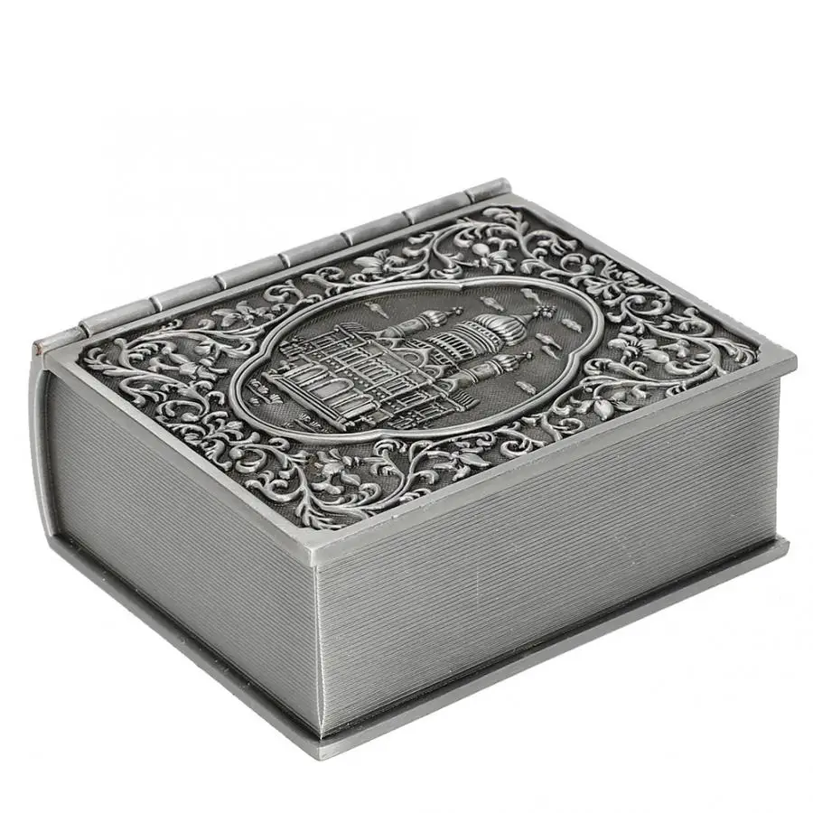 Стильный винтажный металлический резной ящик для хранения ювелирных изделий подарочный футляр с