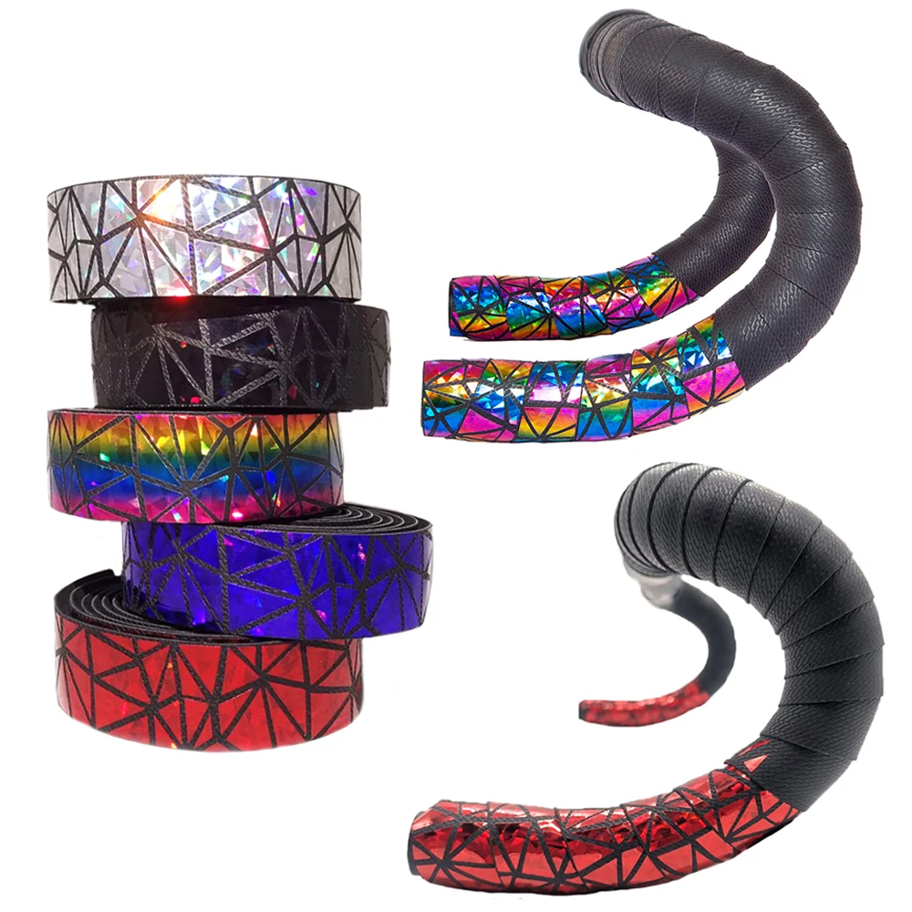 Road Bike Bar Tape With reflective Gradient Color Handlebar Tapes EVA ...