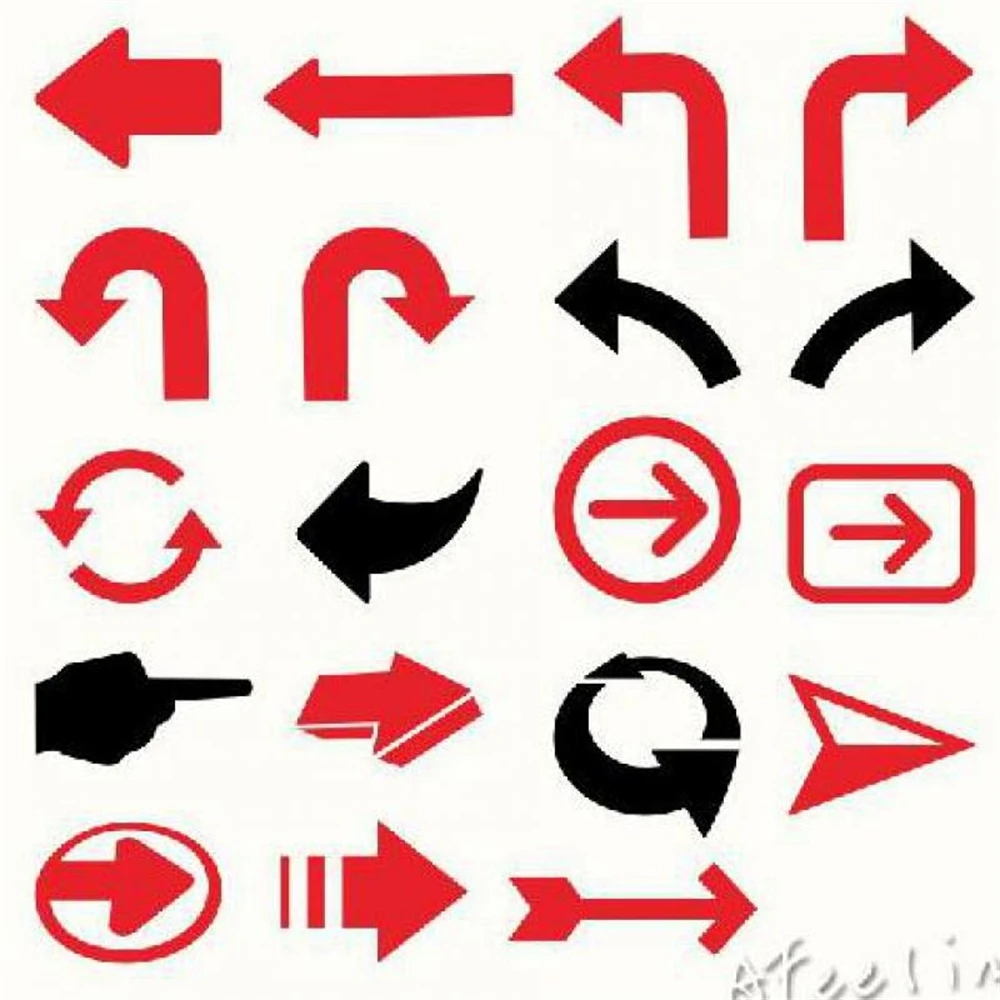 Arrow Signage Wall Sticker Instructions Arrow Ground Prompt Icon ...
