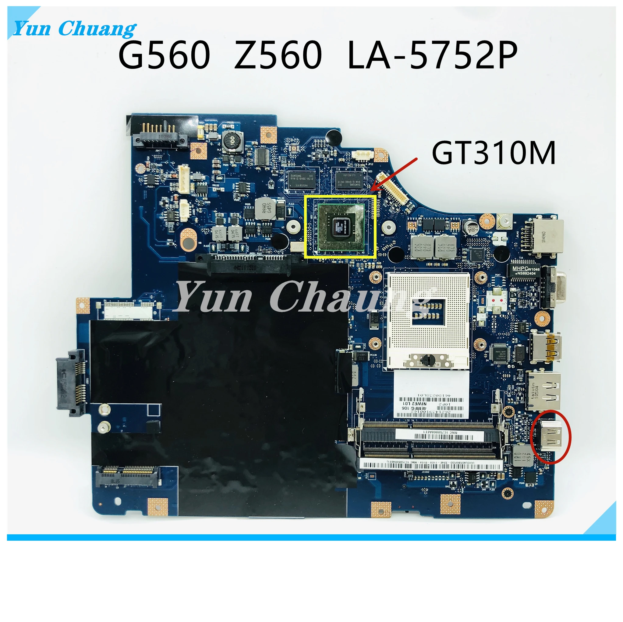 LA 5752P NIWE2 para ordenador portátil Lenovo Ideapad G560 Z560, placa ...