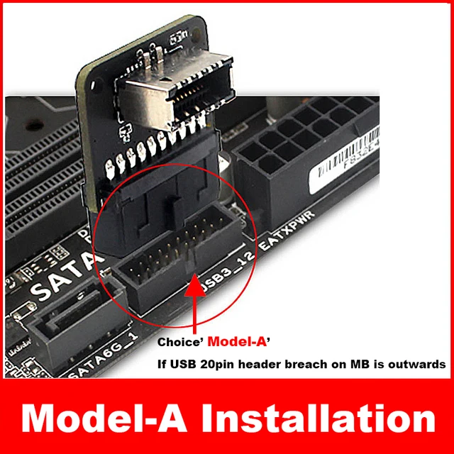 Motherboard Usb Header 20pin/19p To Usb Type-e A-key Internal Adapter ...