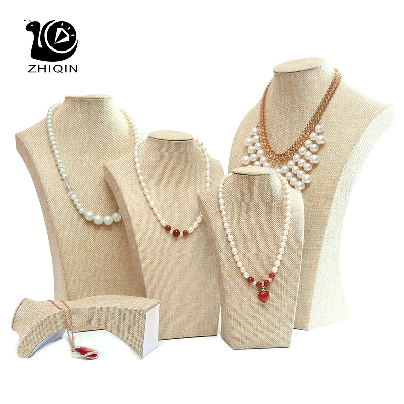 Linen Fabric Flannel Portrait Necklace Display Pendant Display ...