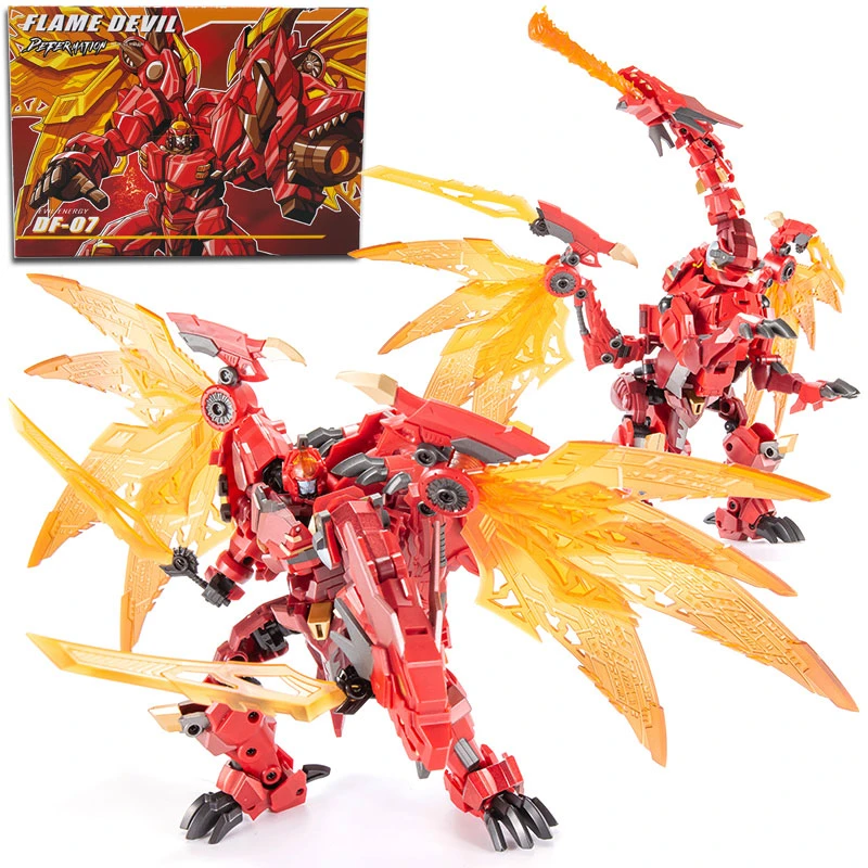 New Jinbao Transformation Flame Dragon 8871 Ko Red Dragon Deformation ...