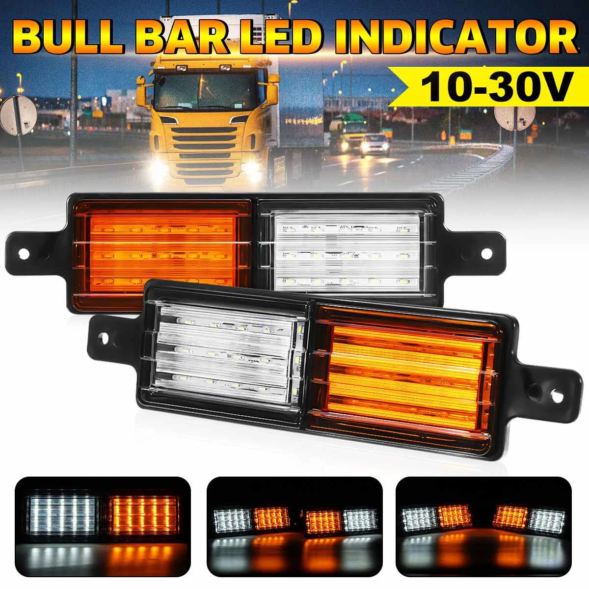 2pcs 12V 24V LED Car Truck Bull Bar Light Bullbar Front Bumper Light ...
