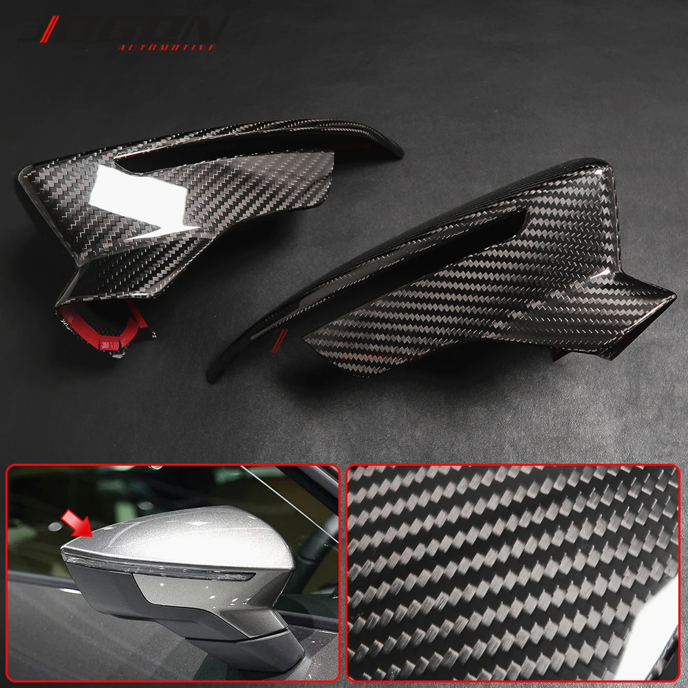 Real Carbon Fiber Mirror Cap For Seat Leon 5f Mk3 2013-2020 Ibiza Mk5 ...