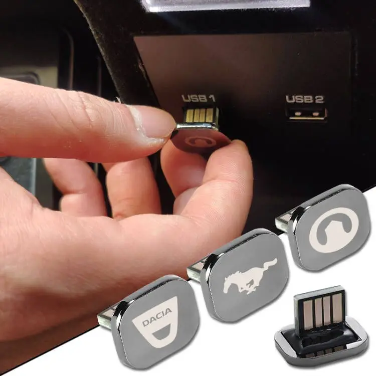 1pc logotipo do carro usb flash drive slot universal adaptador de auto ...