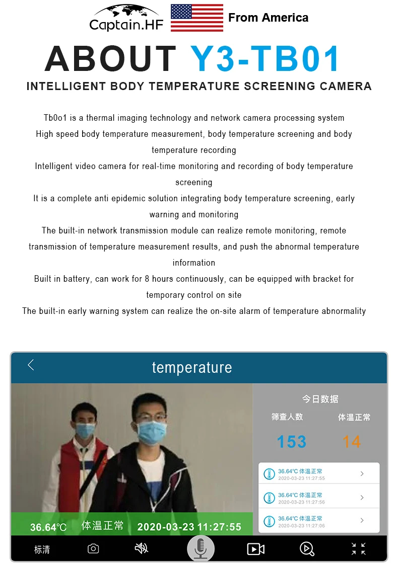 WIFI Wireless Thermo Vision Camera Temperature Measurement Infrared ...