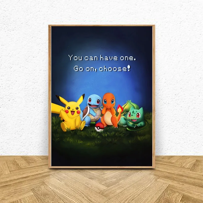 Pokemon Cartoon Home Decor Canvas Wall Art Poster - KawaiiMerch.com