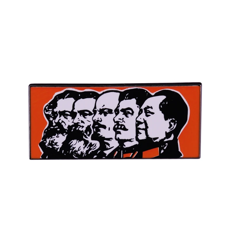 Lenin Marx Engels Stalin and Mao Brooch Leader Poster Art Enamel Pin ...