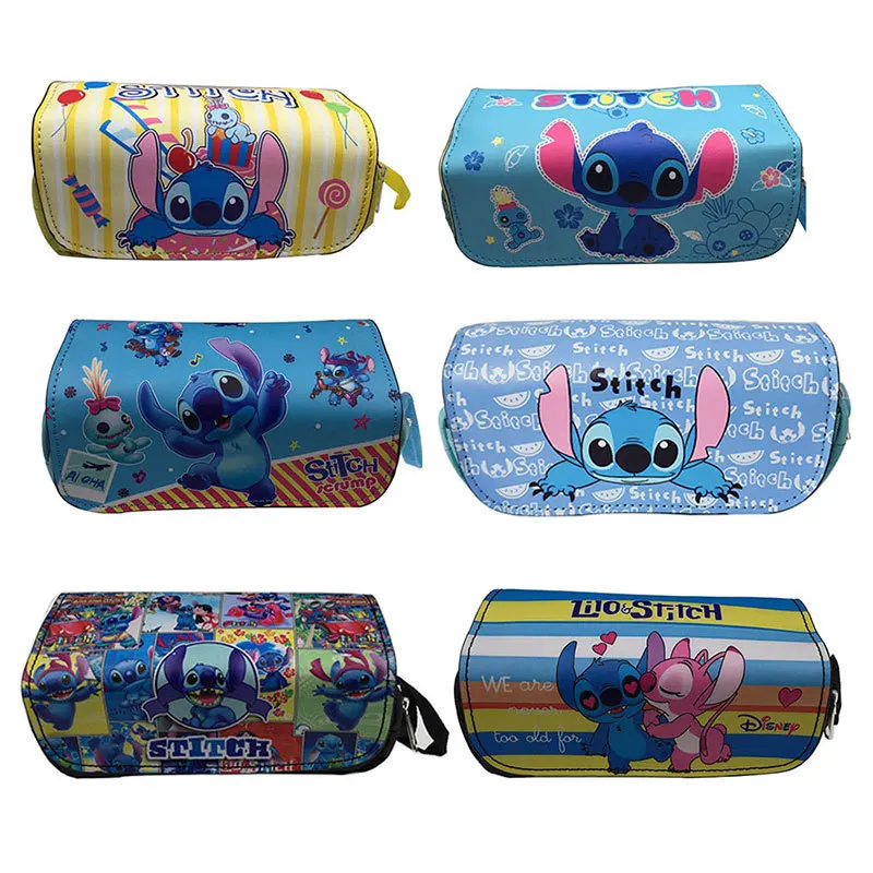 Cartoon Pencil Case Stitch Animation Peripheral Large-capacity Double ...