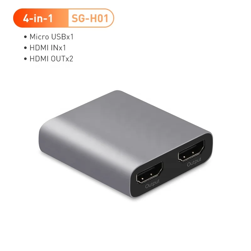 4-In-1-USB-Video-Splitter-4K-30HZ-HD-HUB-Adapter-One-Input-Two-Output ...