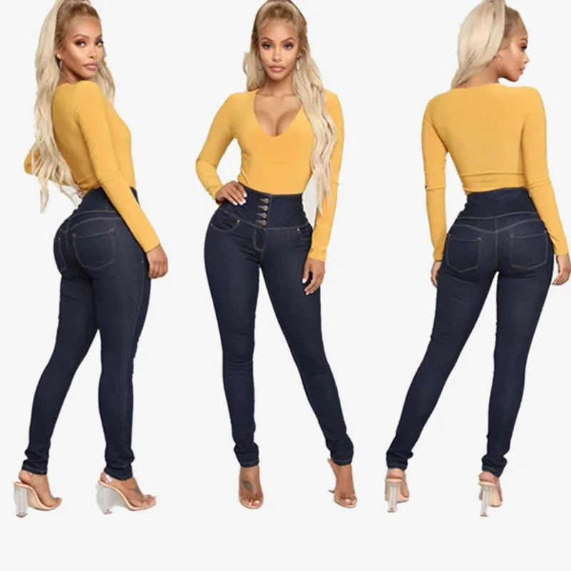 Sexy High Waist Push Up Denim Jeans Women Slim Fit Skinny Jeans Ladies ...